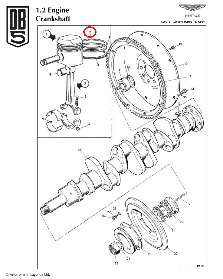 048-002-0132 Piston Top Compression Ring DB5 DB6 DBS6 – Aston Engineering